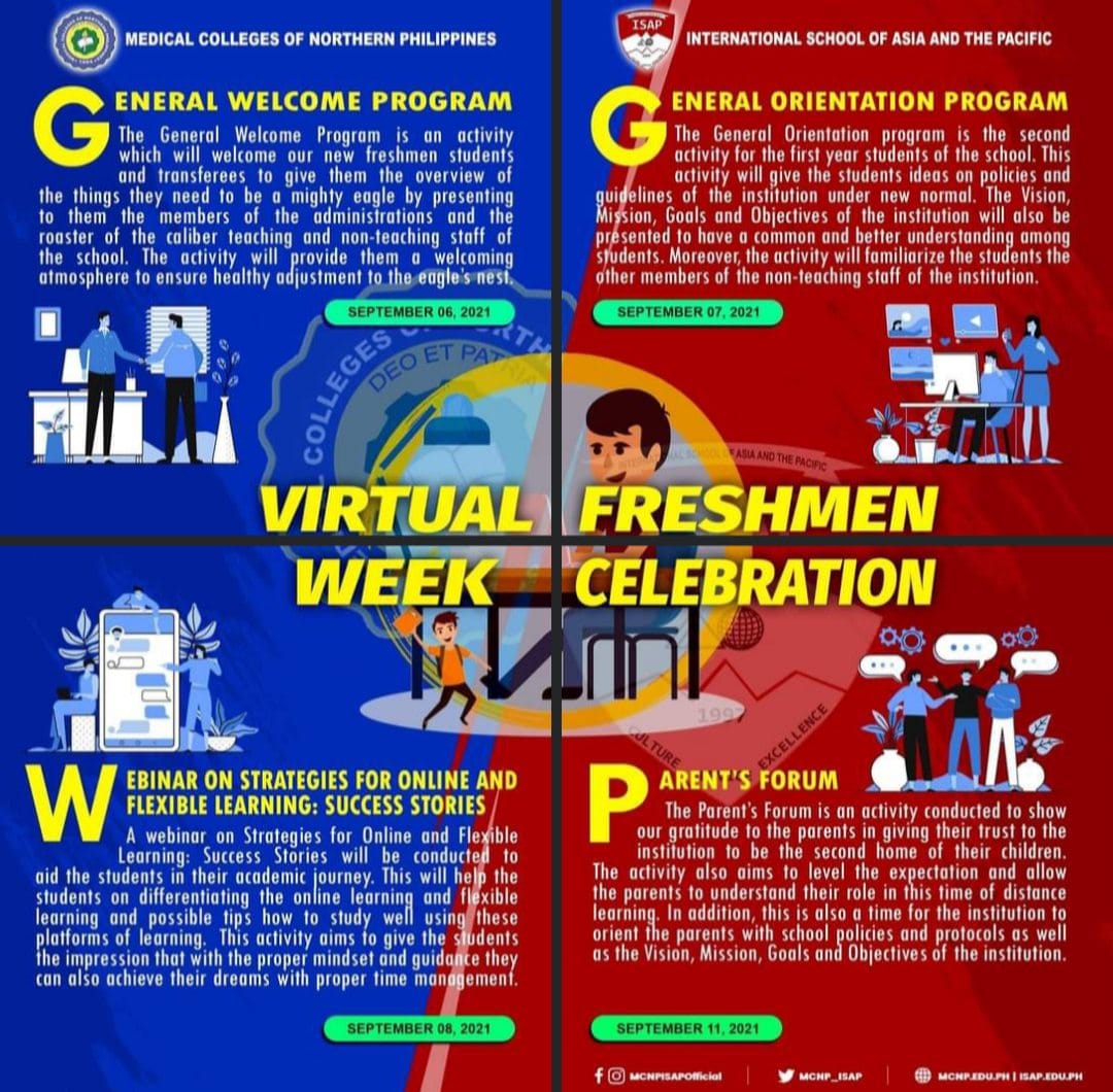 MCNP, ISAP welcome freshies for A.Y. 2021-2022 - Medical Colleges of ...